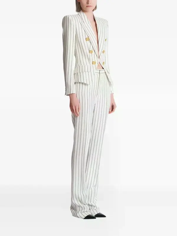Balmain Six-button Pinstripe Blazer