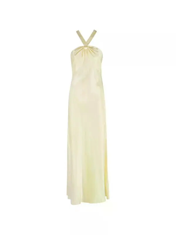 Rixo Losanna Halterneck Maxi Dress - Yellow