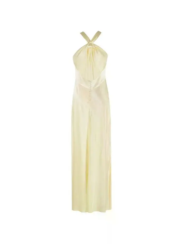 Rixo Losanna Halterneck Maxi Dress - Yellow