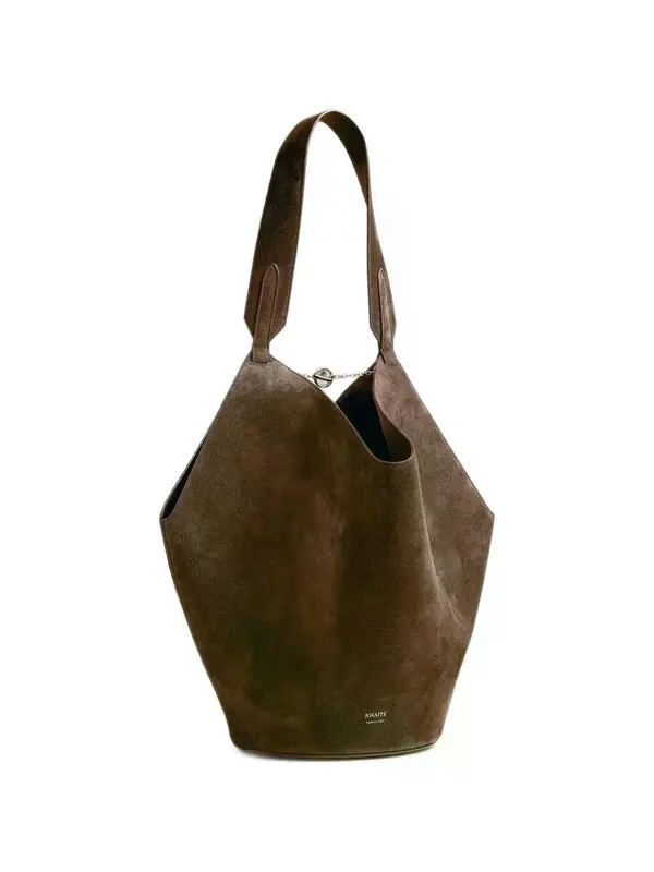 Khaite Small Lotus Suede Bucket Bag - Brown