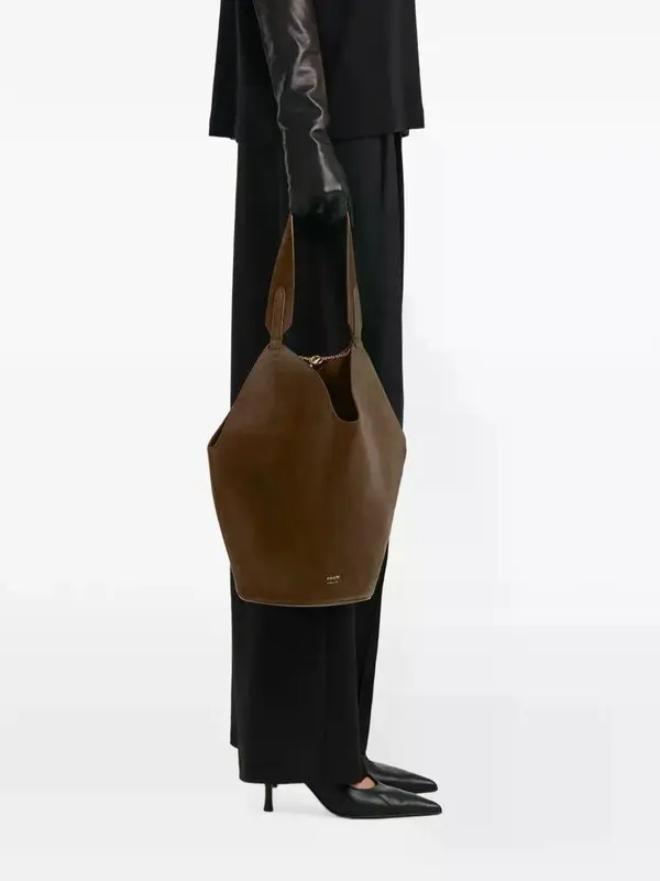 Khaite Small Lotus Suede Bucket Bag - Brown
