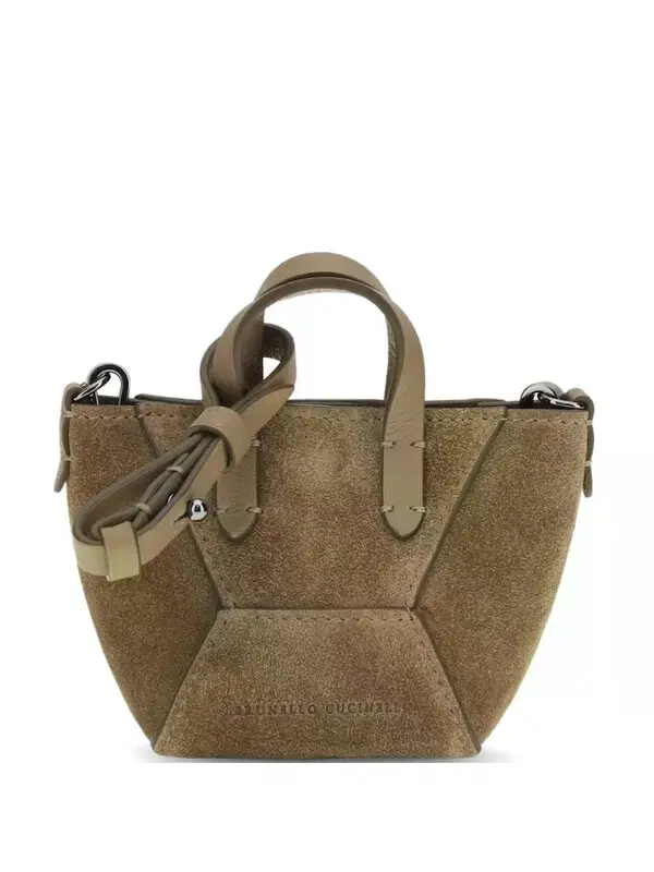 Brunello Cucinelli Bc Duo Suede Mini Bag - Brown