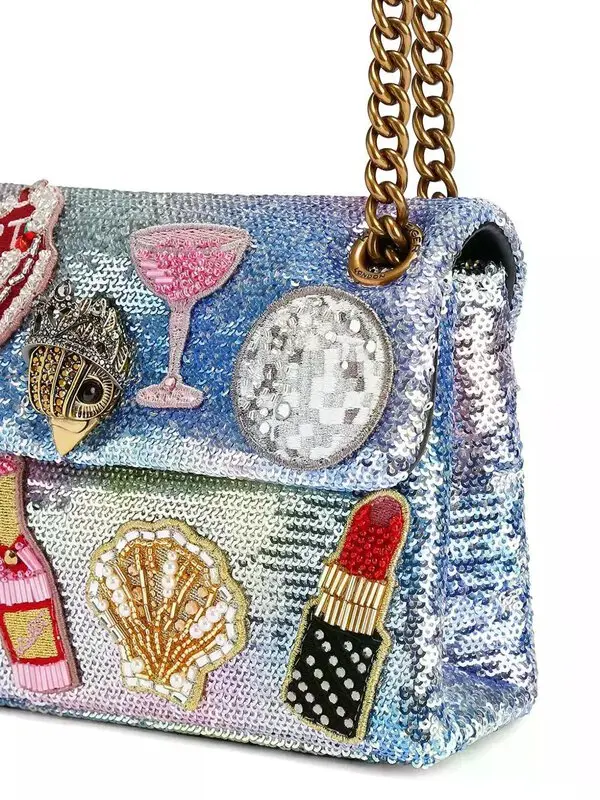 Kurt Geiger Sequin-embellished Cross Body Bag - Silver