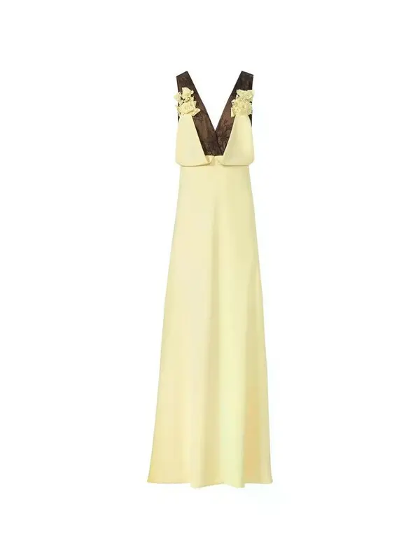 Costarellos Janessa Lace Floral-appliqué Gown - Yellow