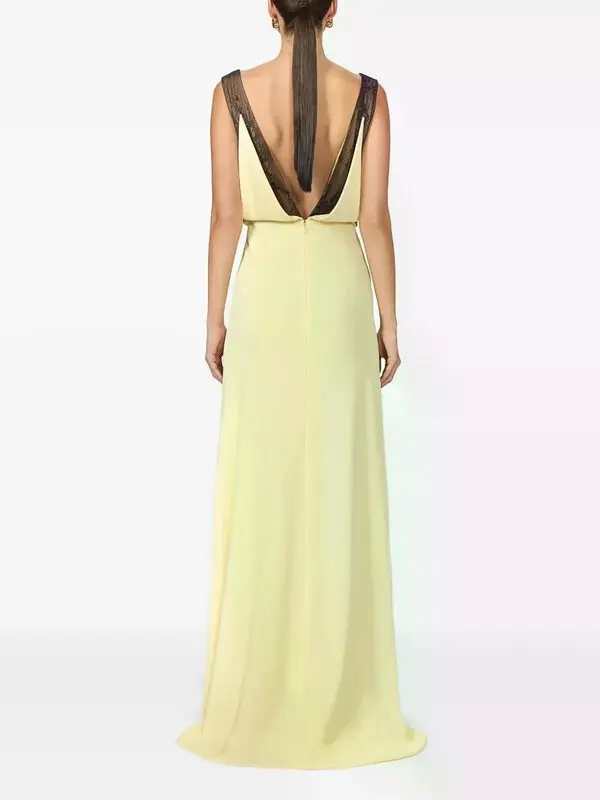 Costarellos Janessa Floral-appliqué Gown - Yellow