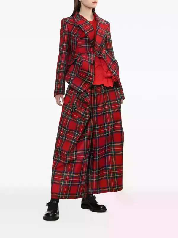 Comme Des Garçons Tartan-pattern Wool Blazer