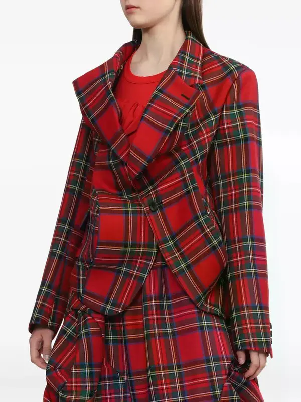 Comme Des Garçons Tartan-pattern Wool Blazer
