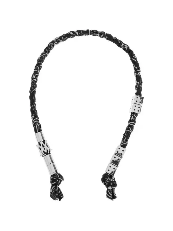 Amiri Braided Keyring - Silver