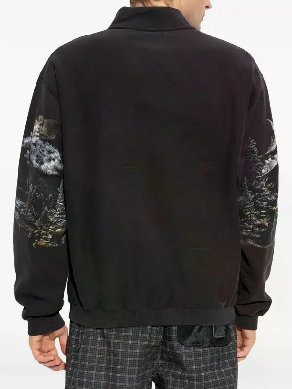 ROA Zip-neck Graphic Sweatshirt