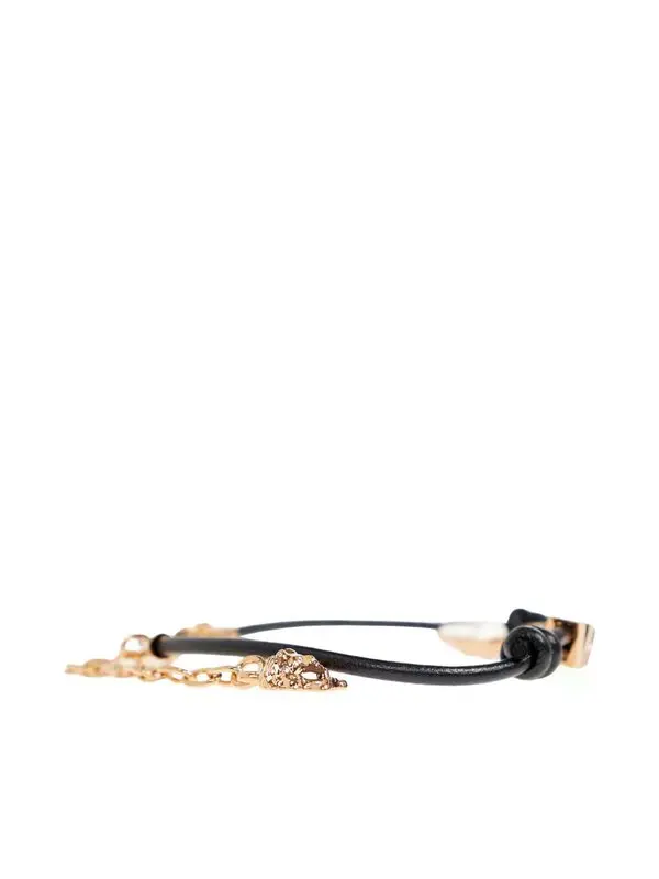 Versace Leather Bracelet With Medusa Charm
