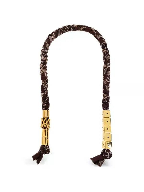 Amiri Dice Beaded Keyring - Brown