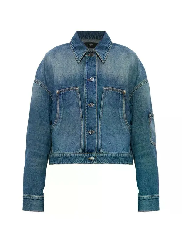 Amiri Logo-charm Denim Jacket - Blue