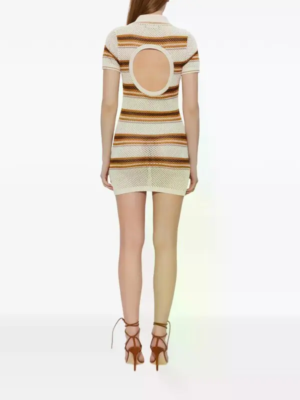 Amiri Striped Knitted Mini Dress - Neutrals