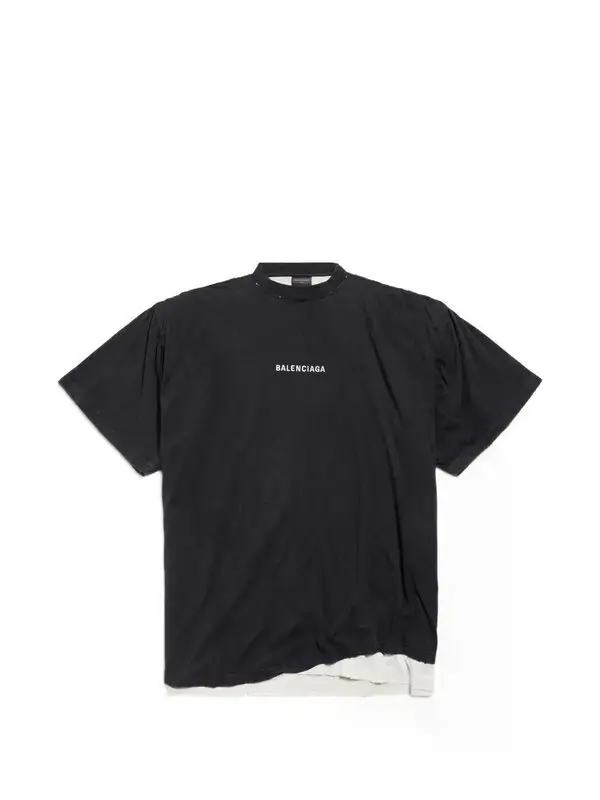 Balenciaga Short-sleeve Faded T-shirt - Black