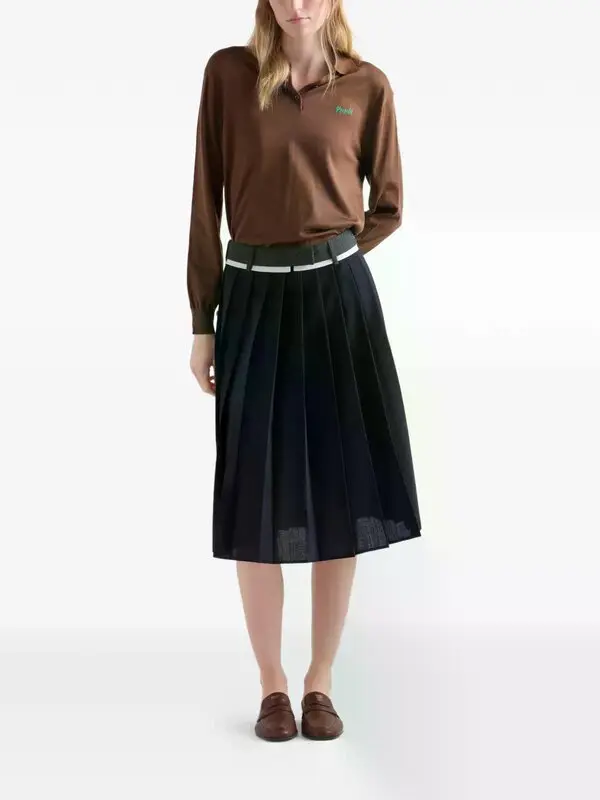 Prada Silk Polo Shirt With Logo