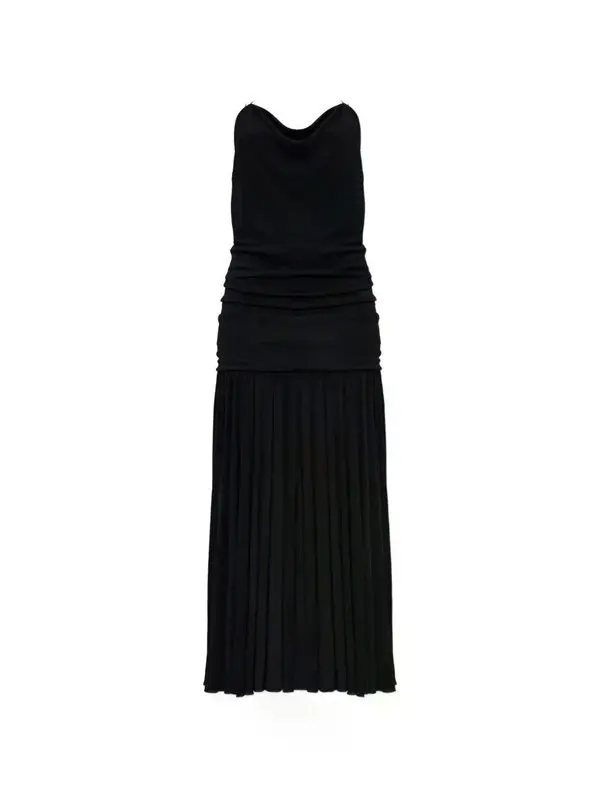 Jacquemus Abiha Gathered-waist Low-back Maxi Dress - Black