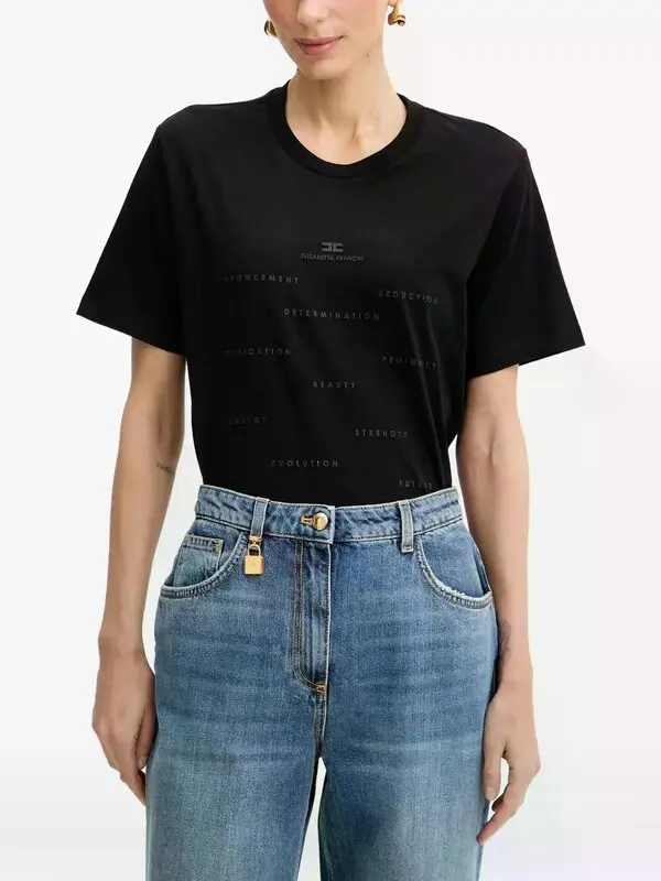 Elisabetta Franchi Printed T-shirt - Black