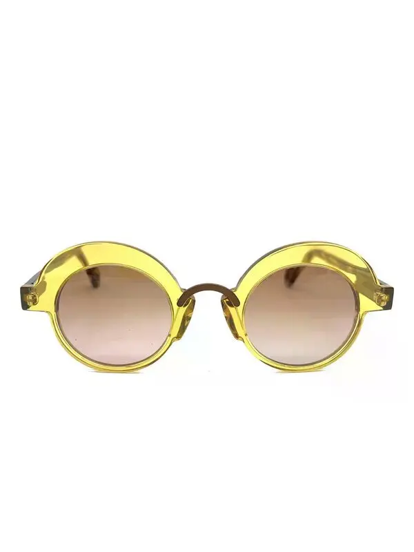 ANNE & VALENTIN Metal Round-frame Sunglasses - Yellow