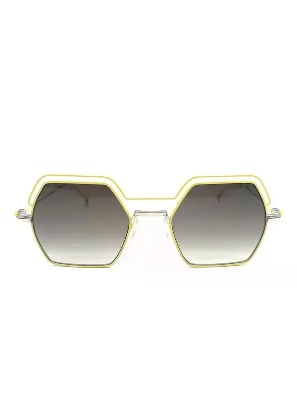 ANNE & VALENTIN Socotra Geometric Metal Sunglasses - Yellow