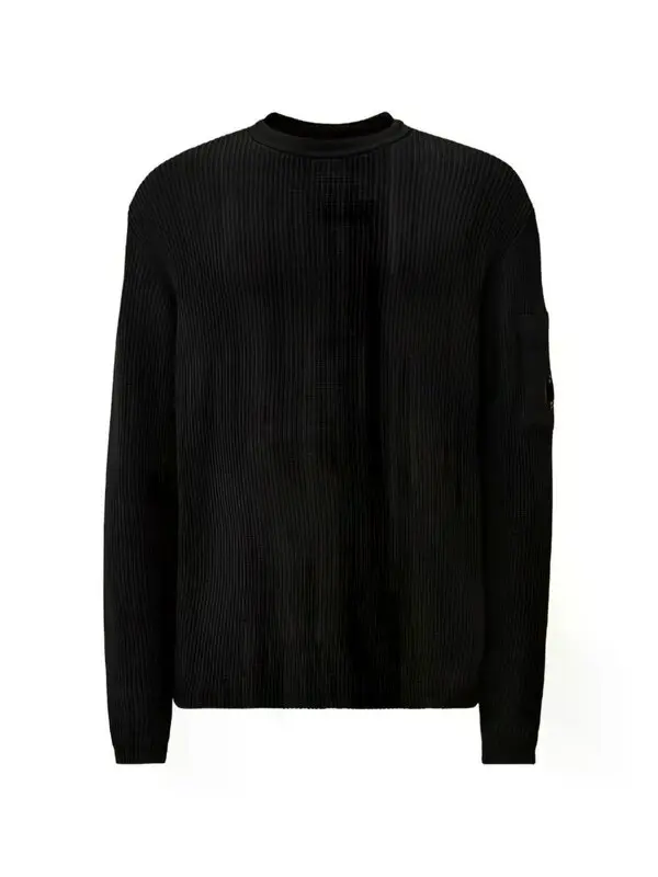 C.P. COMPANY Logo-patch Crew-neck Sweater - Black