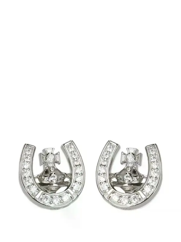 VIVIENNE WESTWOOD Horseshoe Embellished Earrings - Silver