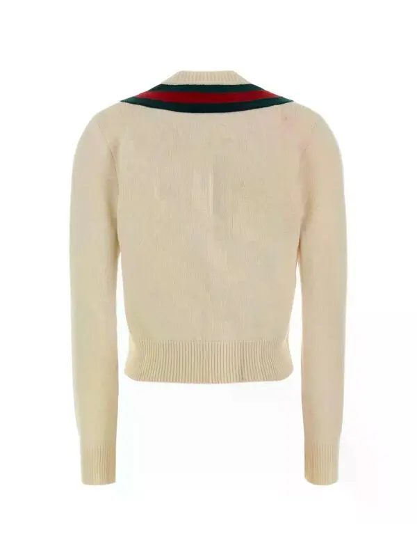 Gucci V-neck Striped Wool Sweater