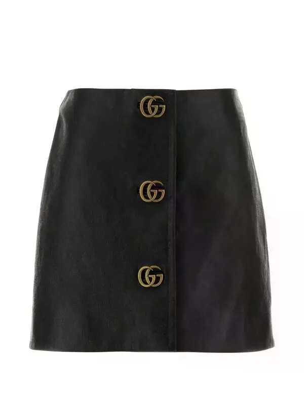 Gucci Leather Mini Skirt - Black