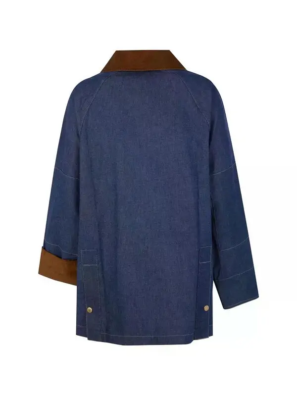 Barbour Corduroy-collar Denim Coat - Blue