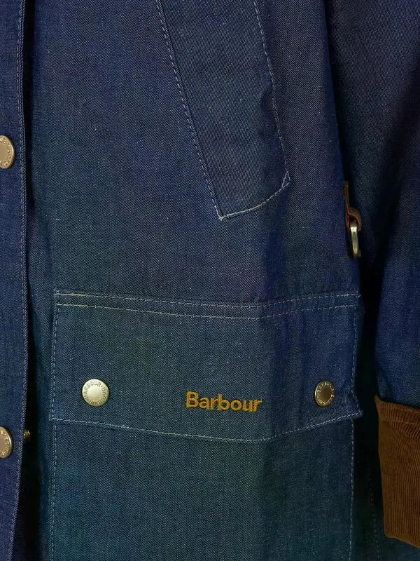 Barbour Corduroy-collar Denim Coat - Blue