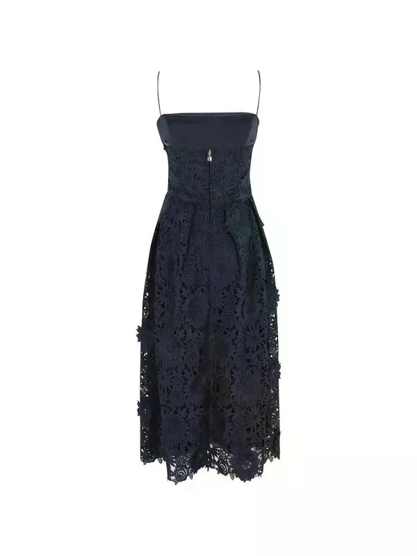 ROTATE BY BIRGER CHRISTENSEN 3d Floral Lace Flared Dress - Blue