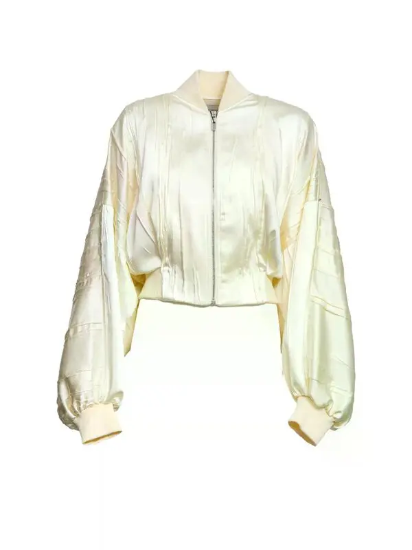 Sportmax Pleated Bomber Jacket - Neutrals