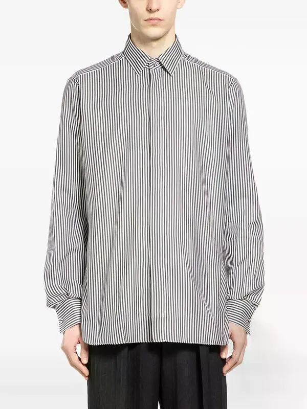 TOM FORD Striped-pattern Classic-fit Shirt - White