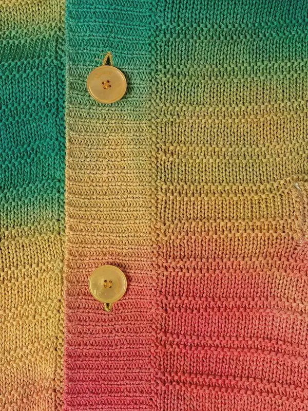 LANEUS Oversized Textured Knit Cardigan - Green