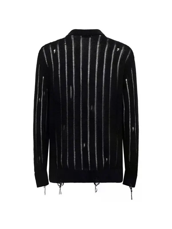 LANEUS Knitted Polo Collar Cardigan