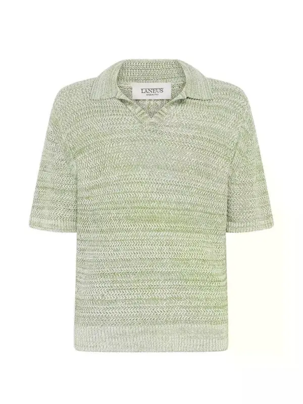 LANEUS Knitted Boxy Fit T-shirt - Green