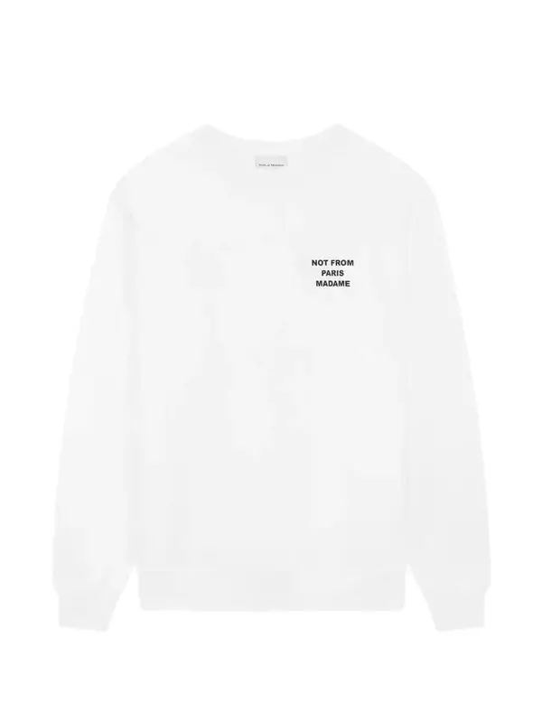 Drole De Monsieur Slogan Crew-neck Sweatshirt - Neutrals