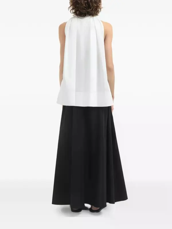 Co Collection Gathered Sleeveless Shirt - White