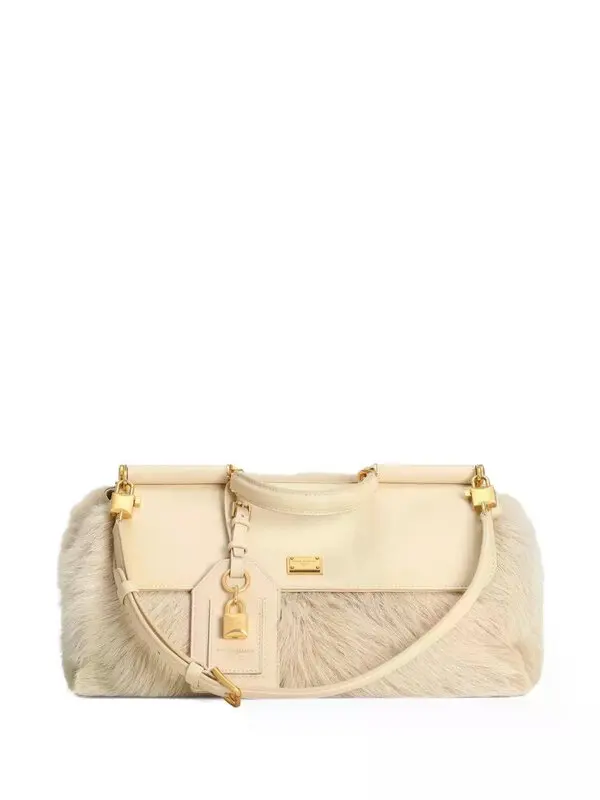 Dolce & Gabbana My Sicily Fur-panel Tote Bag - Neutrals