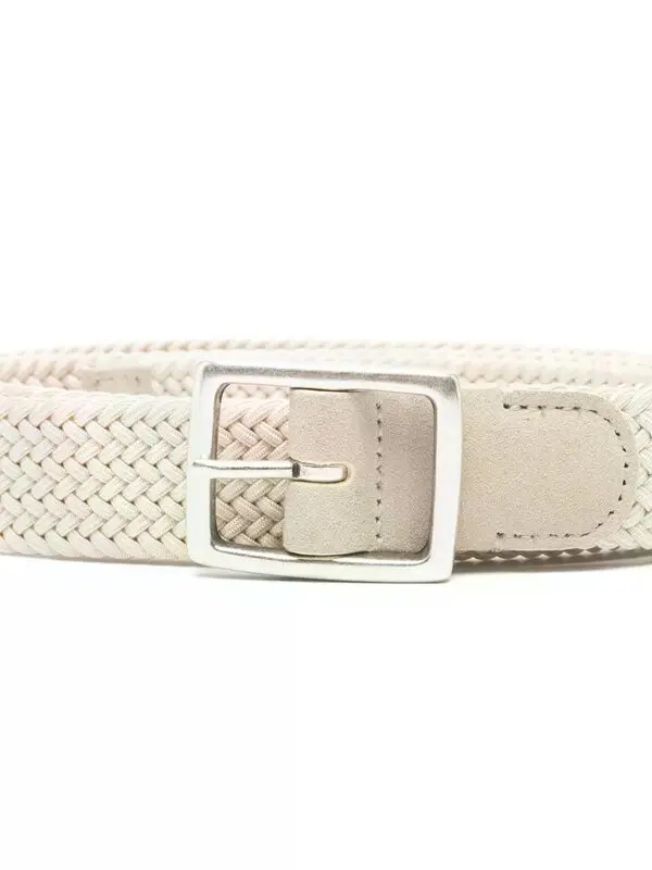 DELL'OGLIO Braided Belt With Square Buckle