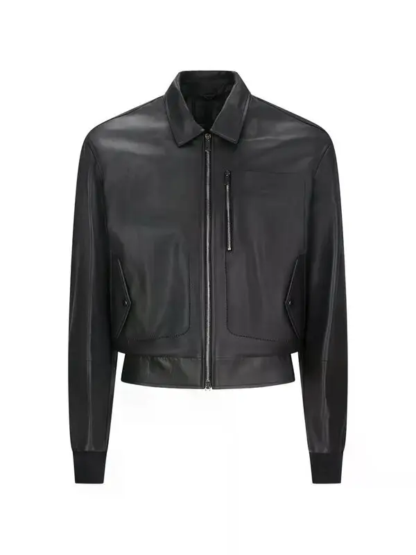 DESA 1972 Zipped Leather Bomber Jacket