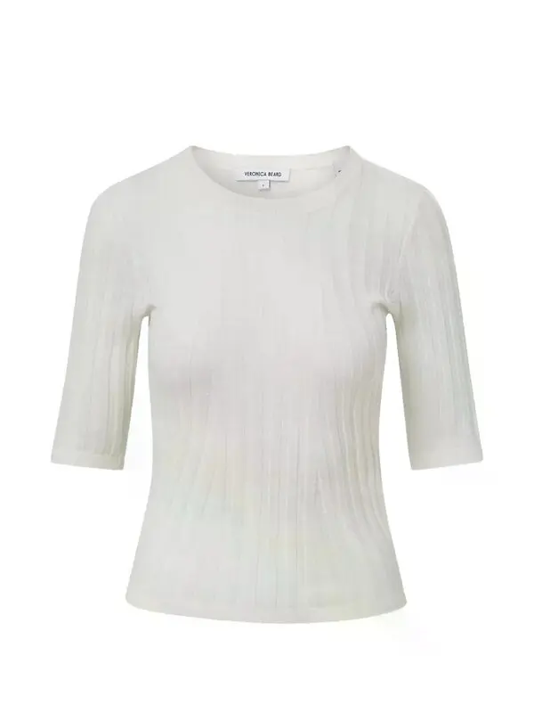 Veronica Beard Debois Ribbed Top - Neutrals