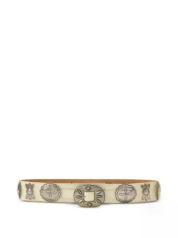 Ralph Lauren Cast Concho Leather Belt - Neutrals