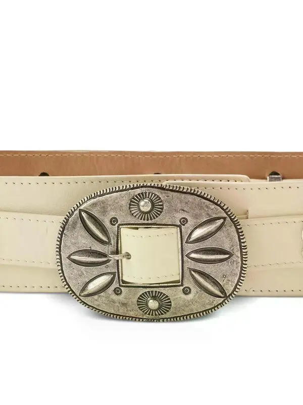 Ralph Lauren Cast Concho Leather Belt - Neutrals
