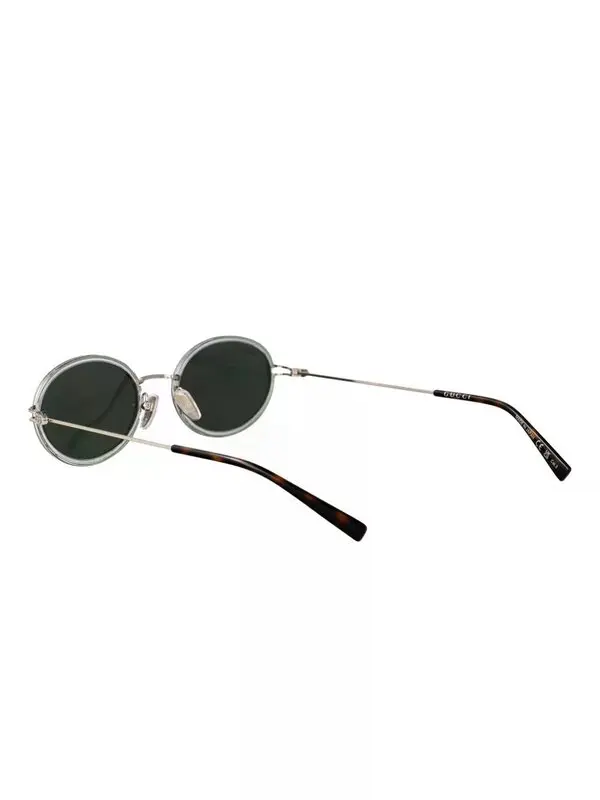Gucci Gg1980s Oval-frame Sunglasses - Silver