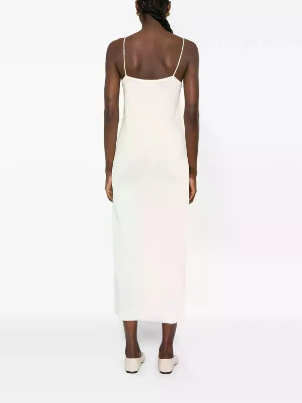 jil sander crochet dress Jil Sander Women's Chevron Knit Cotton Maxi Dress - Eggshell