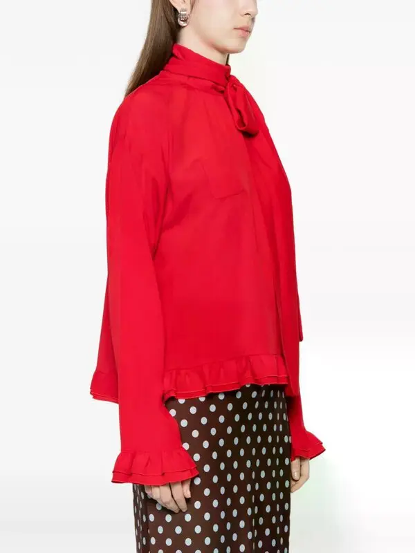 N°21 Bow Ruffled Shirt - Red