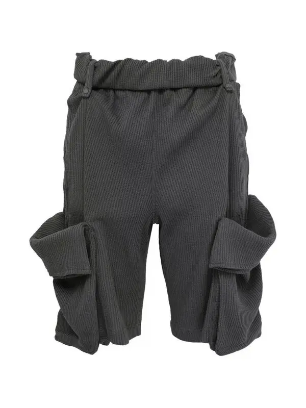 OPEN YY Rolled Waffle Cargo Shorts - Grey