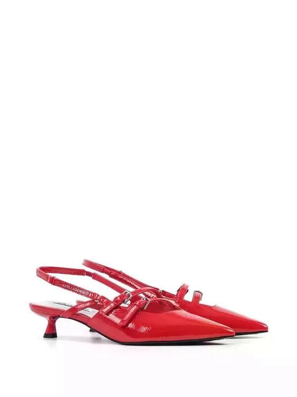 Karl Lagerfeld Pasha Buckle Strap Pumps - Red
