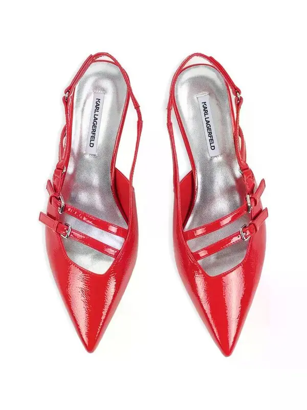 Karl Lagerfeld Pasha Buckle Strap Pumps - Red