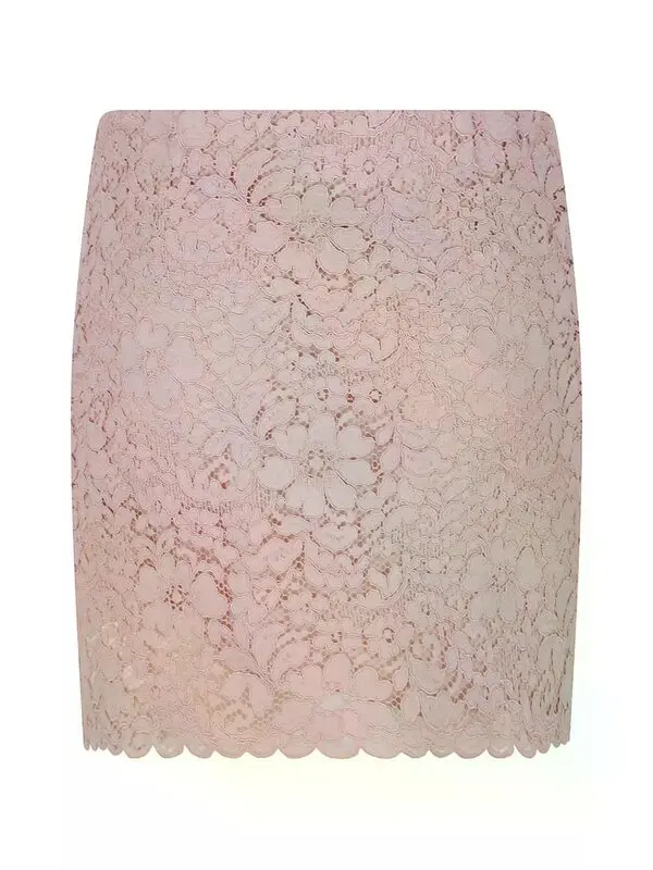 GIANLUCA CAPANNOLO Floral-lace Skirt - Pink